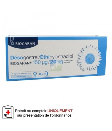 Desogestrel Ethinylestradiol 150/20 microgrammes Comprimés enrobés 3 x ...