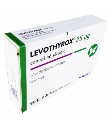 LEVOTHYROX 25MCG CPR SECABLE 9 - Prix